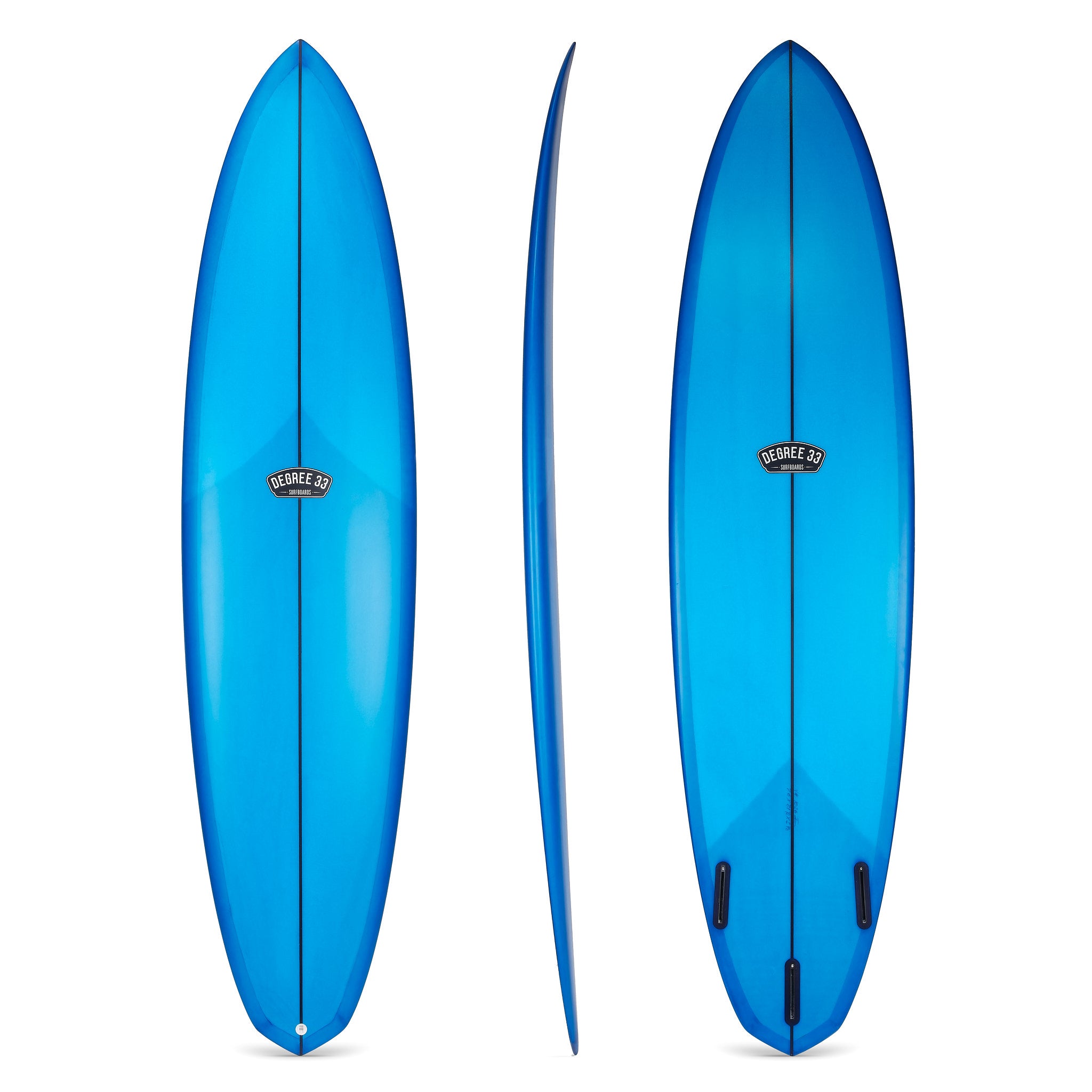 7'2" Over Easy Surfboard Electric Blue Resin Tint (Poly) – Degree 33 ...